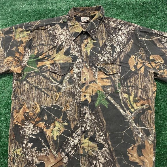 Realtree | Shirts | Vintage 9s Realtree Forest Camo Baggy Short Sleeve ...